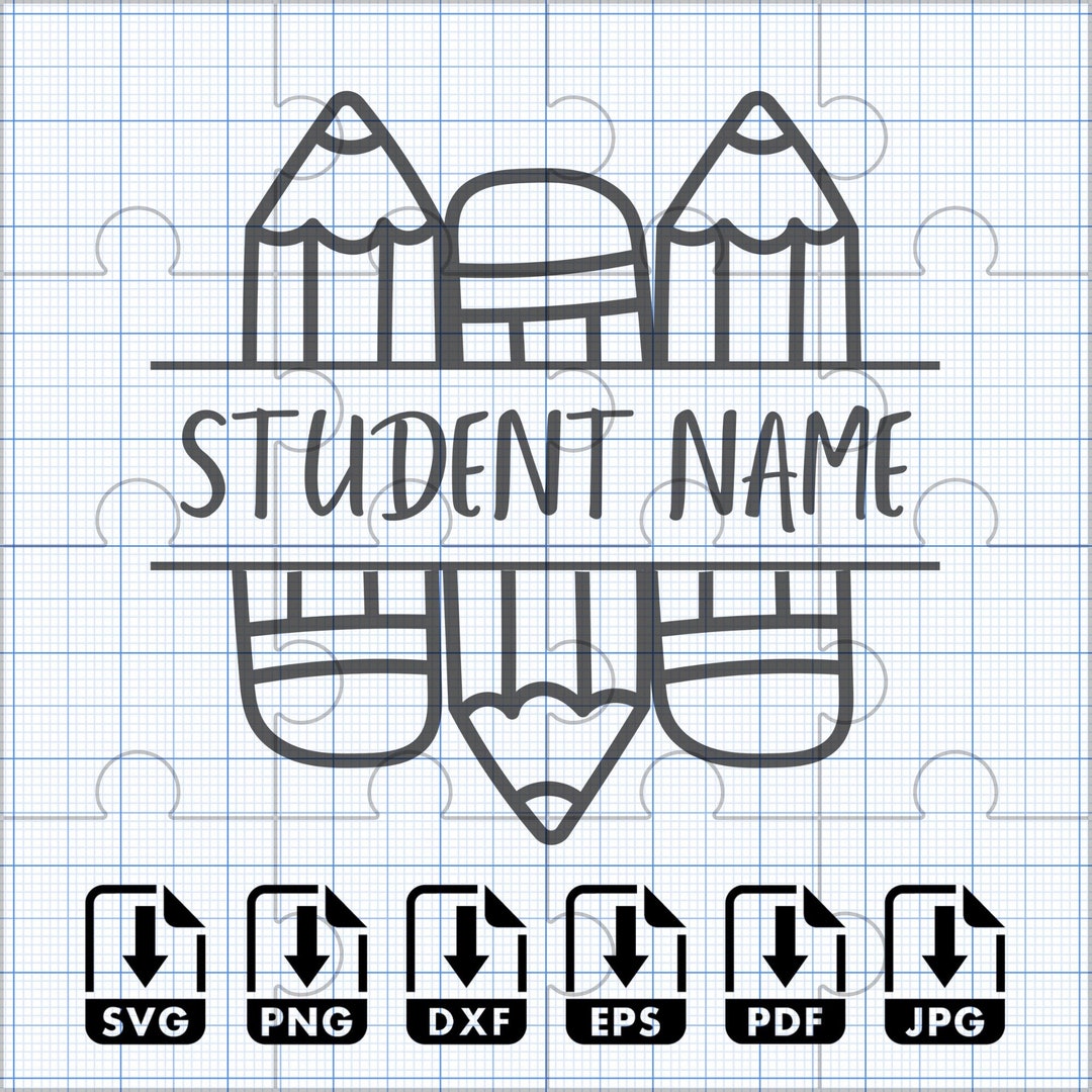Pencil Name Frame SVG, Student SVG, School, Digital Download, Cut File ...