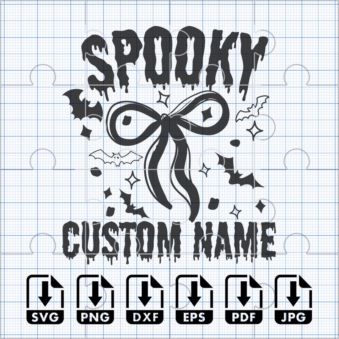 Personalized Spooky Custom Name Png Coquette Halloween Png Spooky ...