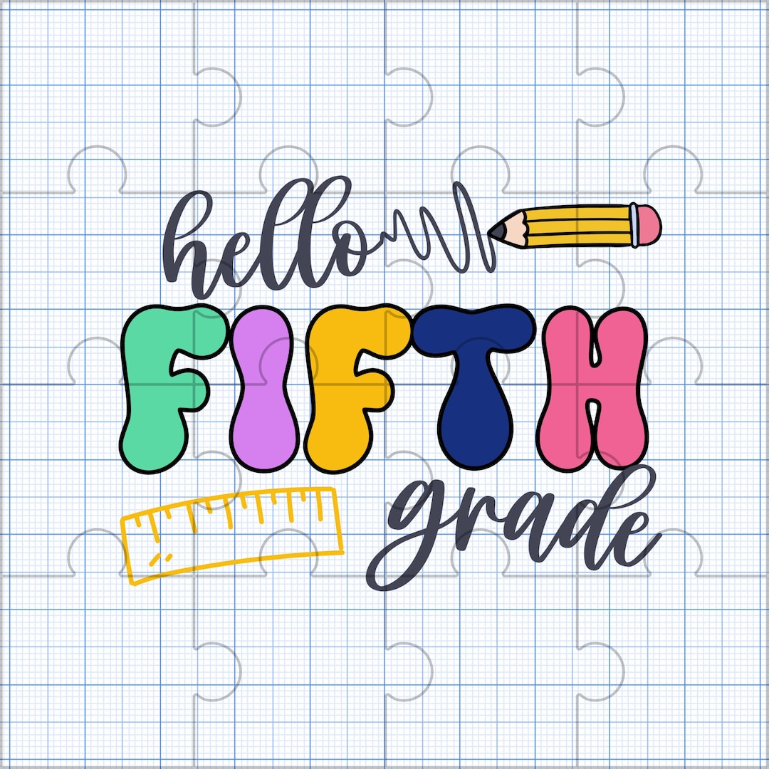 Fifth Grade Back to School Hello Grade Bundle PNG Kindergarten, First ...