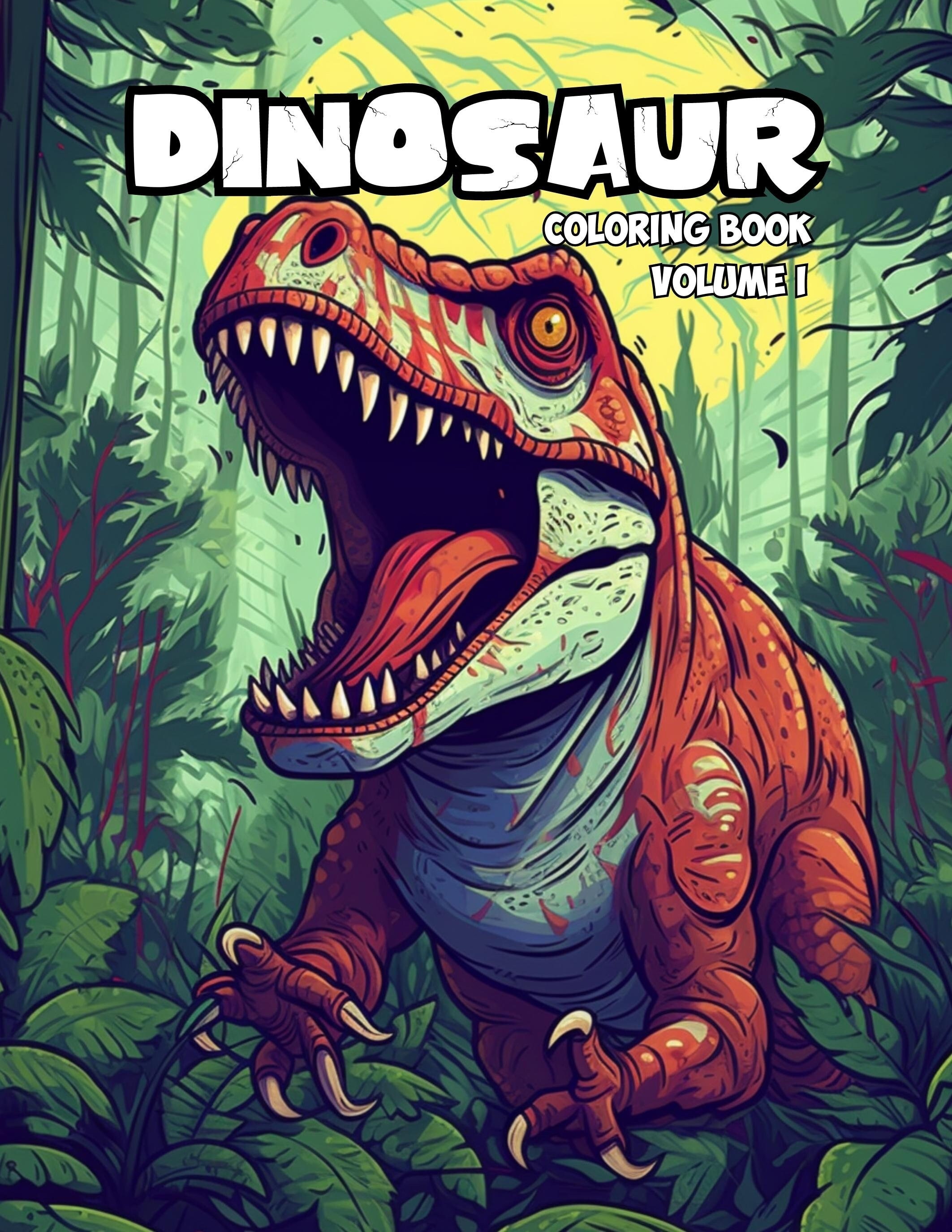 Dinosaur Coloring Page Book Volume 1 Dinosaur Party Favors - Etsy