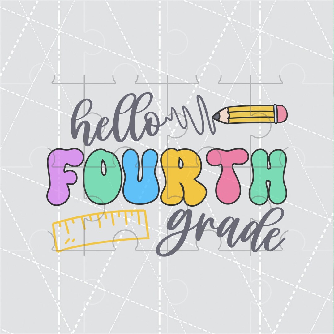 Hello Fourth Grade PNG Back to School, First Grade 1st 2nd 3rd 4th 5th ...