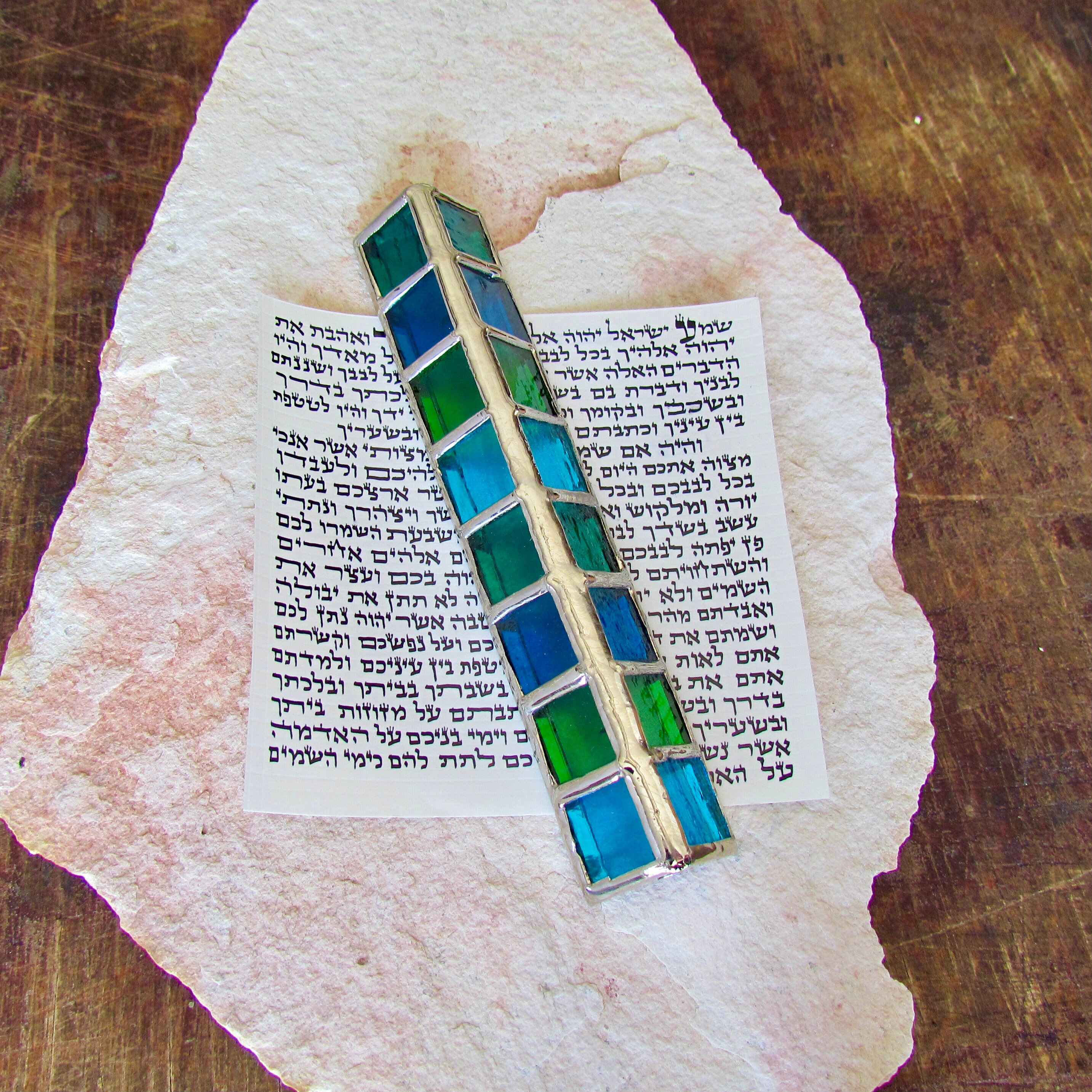 Ombre Stained Glass Panel Mezuzahs | Etsy