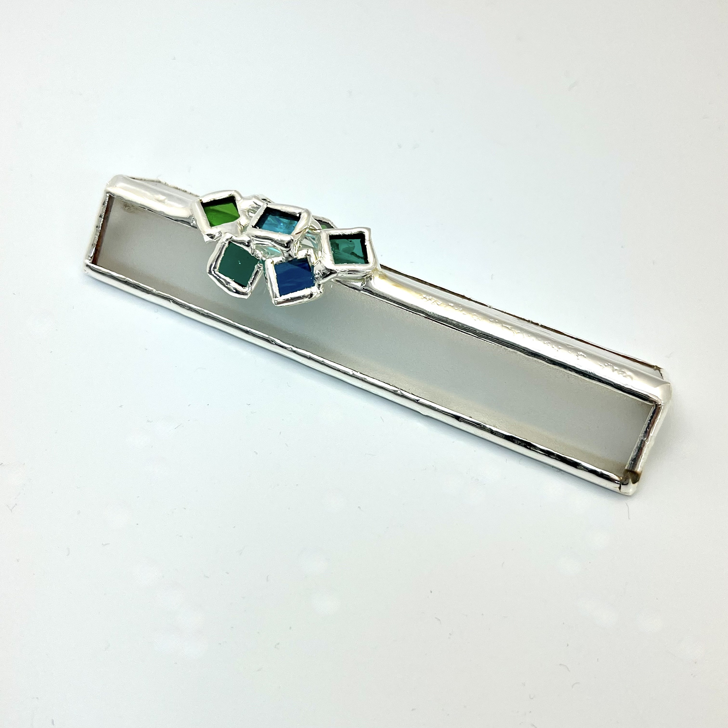 Colorful Stained Glass Silver Mezuzah 2004 S - Etsy