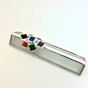 Colorful Stained Glass Silver Mezuzah 2001 S - Etsy