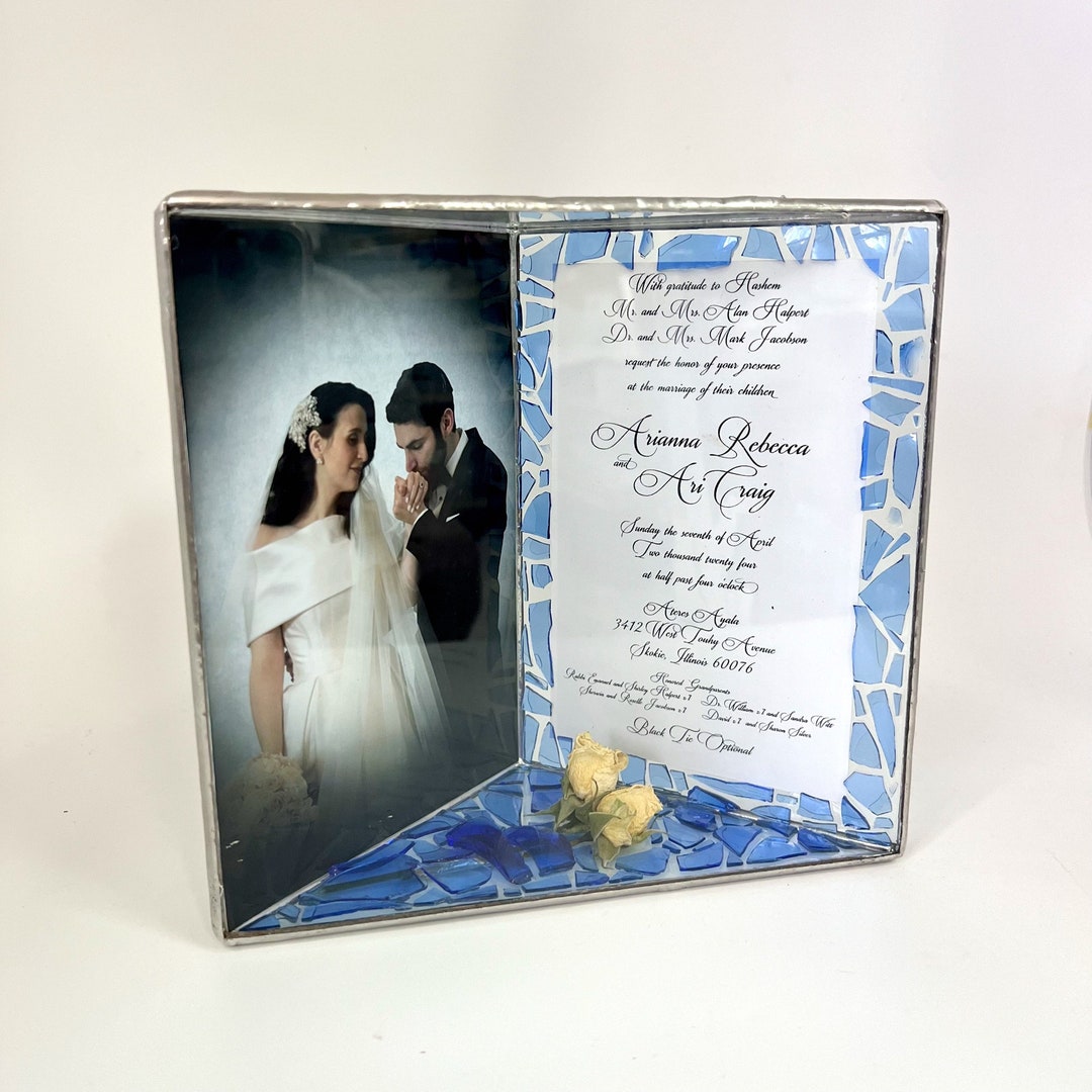 Custom Jewish Wedding Glass Photo Frame | Made From the Glass Shards ...