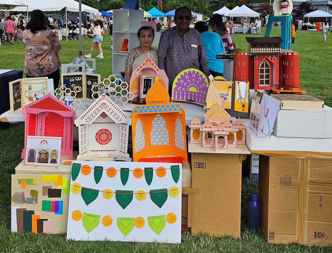 Sumukha, ARAS Eco Friendly & Foldable Mandir, Ganpati Makhar, Indian Pooja, Laxmi Pooja, Durga ...