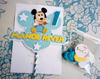 Mickey Mouse Baby Blue Cake Topper - Etsy