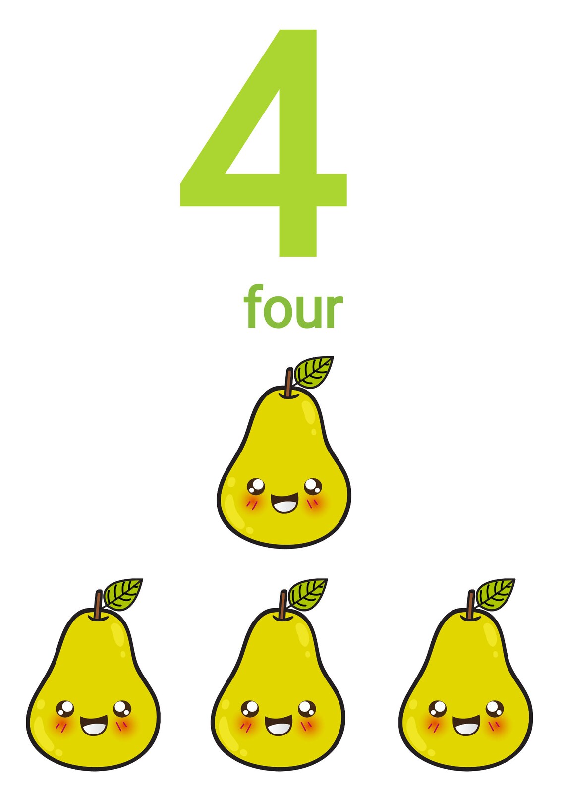 PRINTABLE Fruit Flash Cards Numbers Flash Cards Counting Set | Etsy