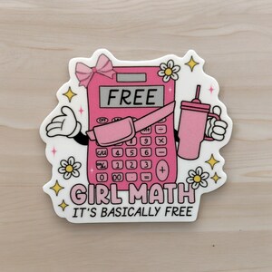Girl Math Sticker - 2.5 Inches - Vinyl Sticker - Waterproof - Tik Tok ...