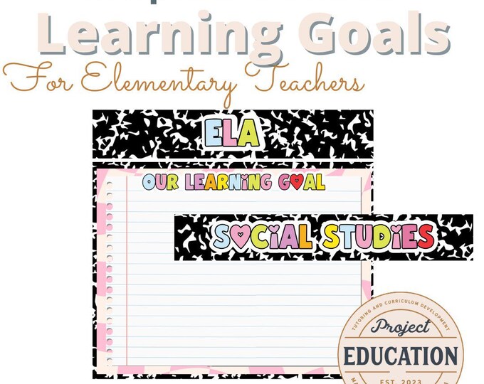Learning Goals Posters, Classroom Decor, Composition Colorful, Teacher ...