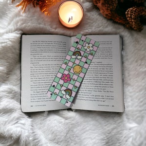 Checkered Happy Bookmark - Laminated Bookmark - Strong & Durable ...