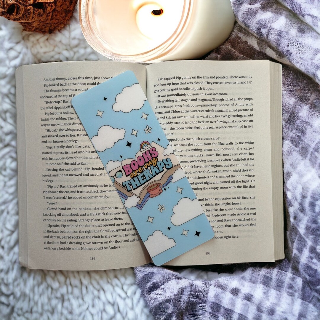 Books Are My Therapy Bookmark - Laminated Bookmark - Strong and Durable ...