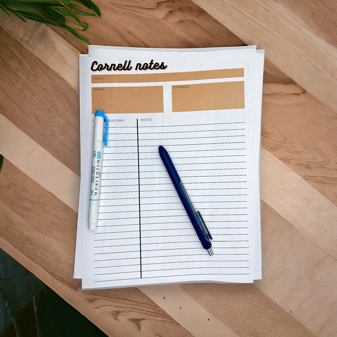 Cornell Notes Pad- 8.5x11in Notepad - Note Taking - College Notepad ...