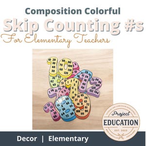 Skip Counting Posters, Classroom Decor, Composition Colorful, Teacher ...