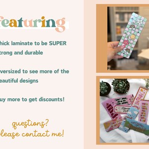 Checkered Happy Bookmark - Laminated Bookmark - Strong & Durable ...