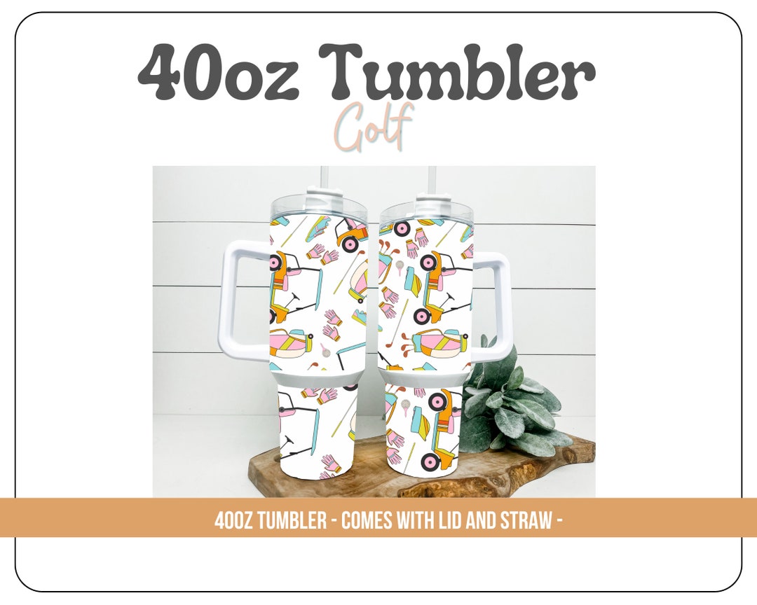 Golf Girl 40oz Tumbler, With Handle and Straw, Golfing, Sublimation ...