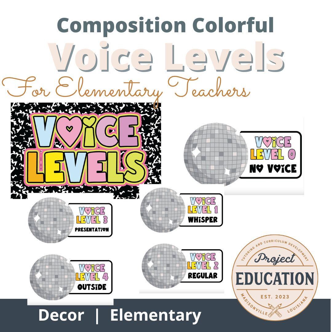 Voice Level Posters, Classroom Decor, Composition Colorful, Teacher ...