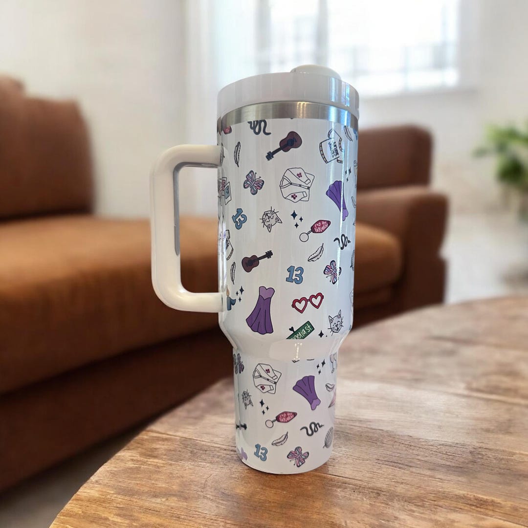 Swiftie Icons 40oz Tumbler, With Handle and Straw, Retro, Sublimation ...