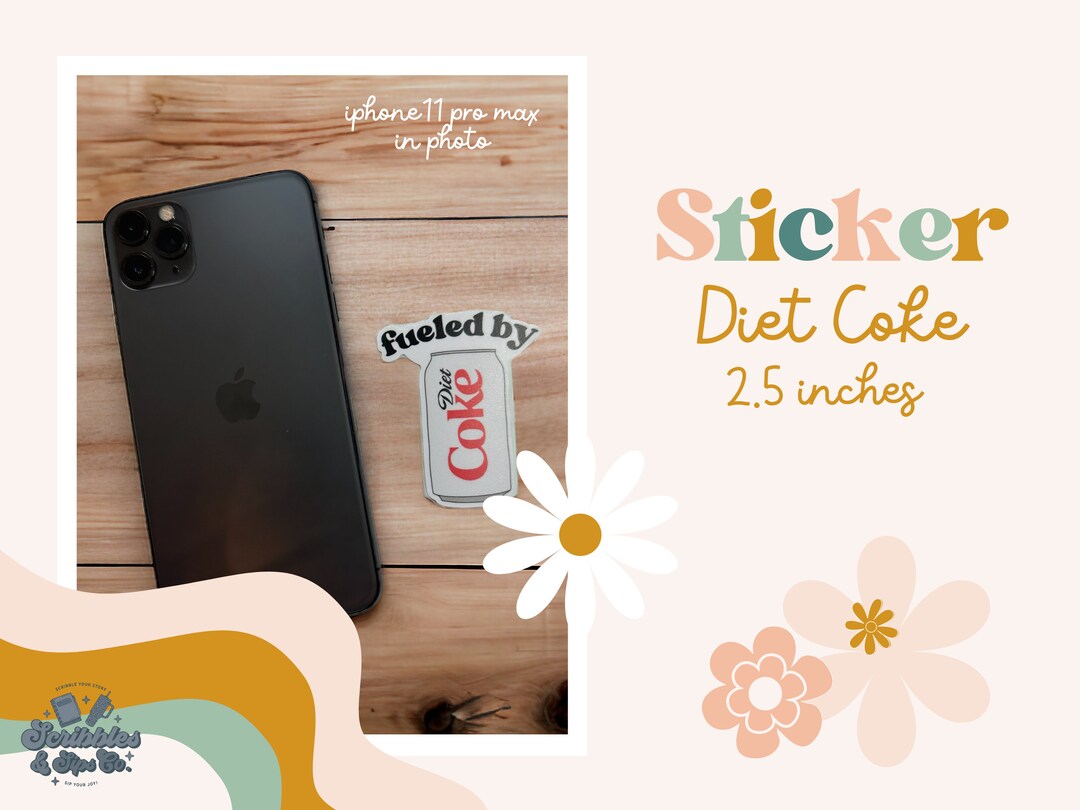 Diet Coke Sticker 2.5 Inches Vinyl Sticker Waterproof Fueled by Diet ...