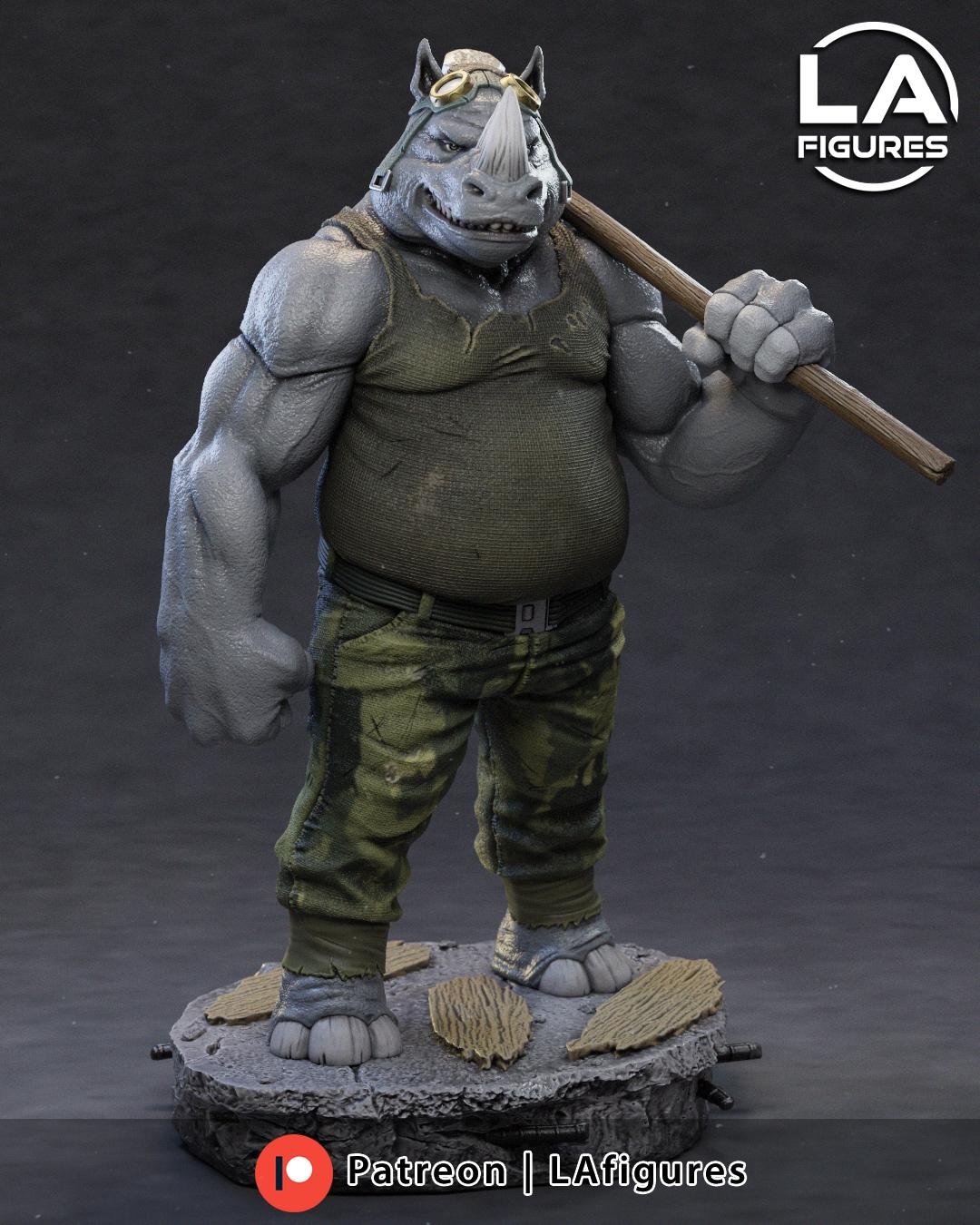 TMNT Rocksteady 6” Tall 3D Printed Miniature - Tabletop RPG - Etsy
