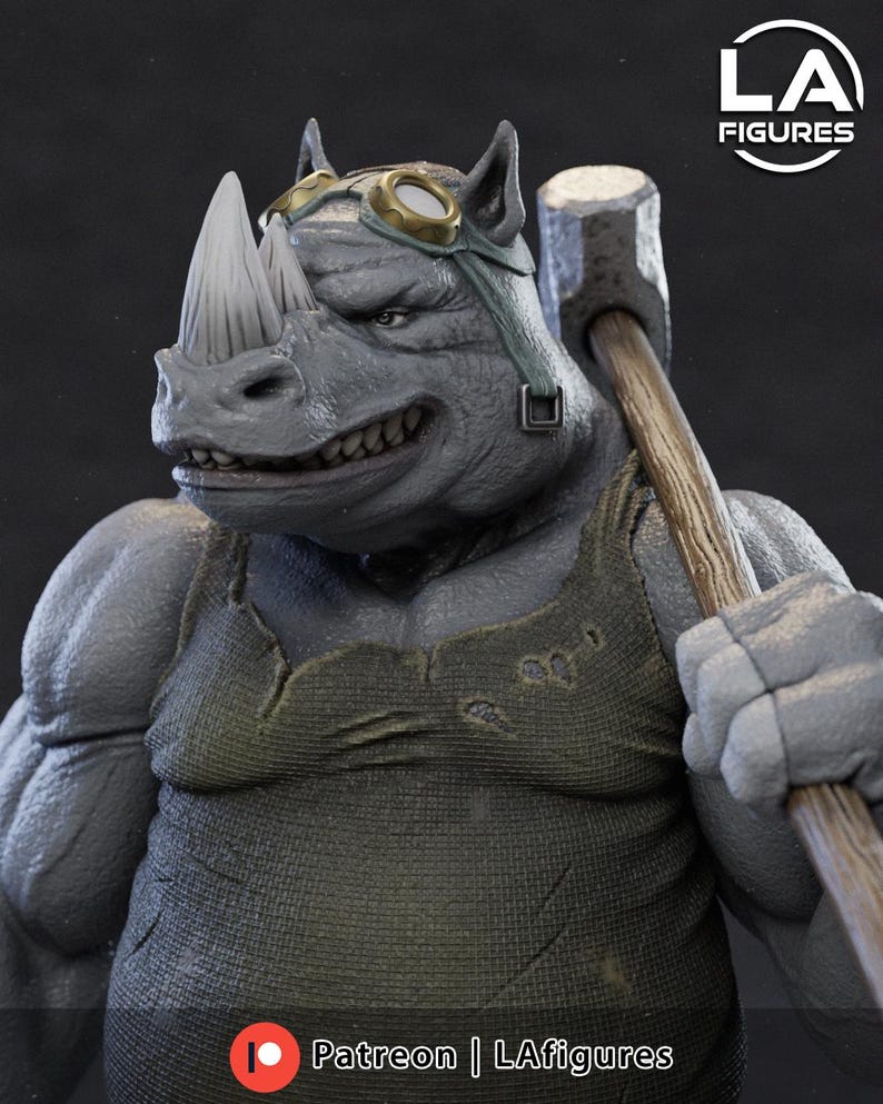 TMNT Rocksteady 6 Tall 3D Printed Miniature Tabletop RPG - Etsy