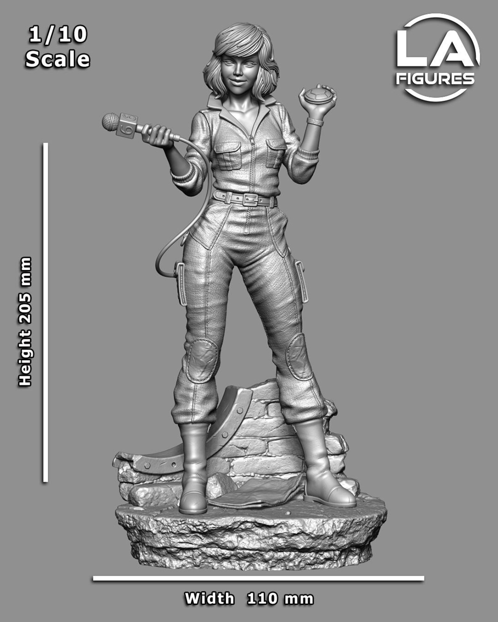 TMNT April O'neil 6” Tall 3D Printed Miniature - Tabletop RPG - Etsy