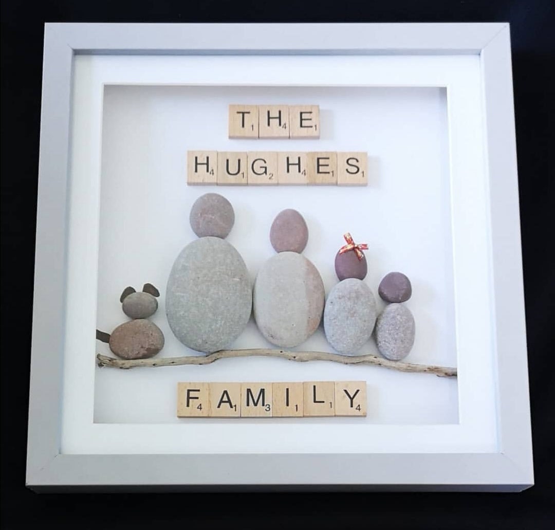 Pebble Family Frame Personalised Pebble Art Driftwood - Etsy
