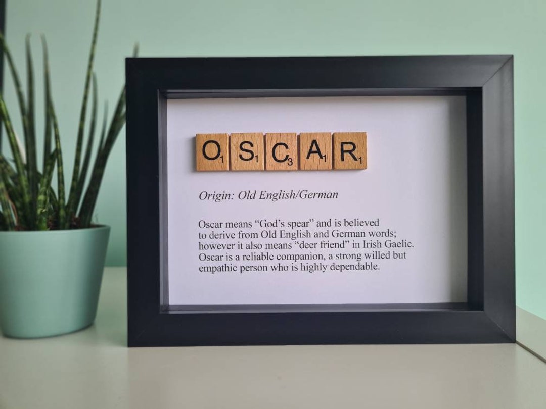 Personalized Name Meaning Frame, Scrabble Tile Baby Gift, Christening ...