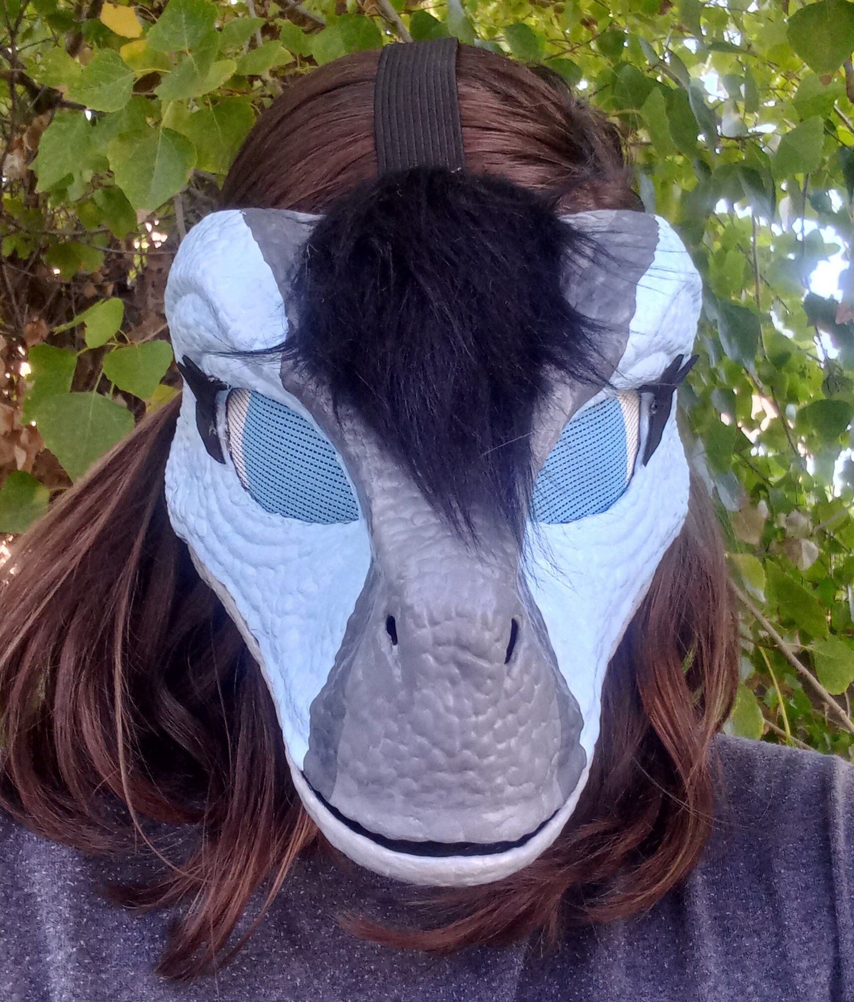 Blue and Grey Raptor Dino Mask - Etsy