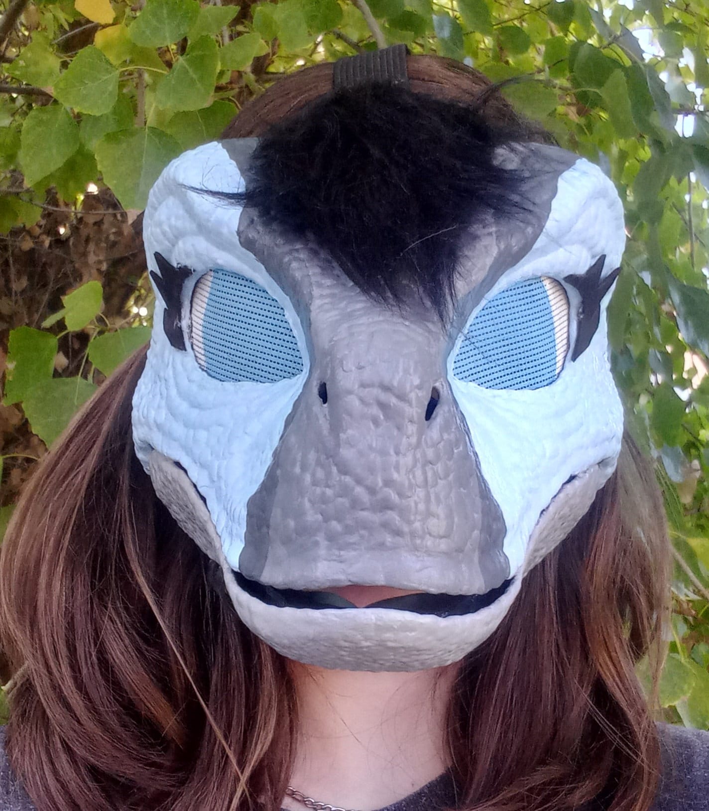 Blue and Grey Raptor Dino Mask - Etsy
