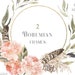 Watercolor Bohemian Round Gold Floral Frames Clipart. Boho Wedding ...