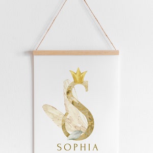 Gold Foil Alphabet Clipart With Royal Fairy Wings, White Floral ...