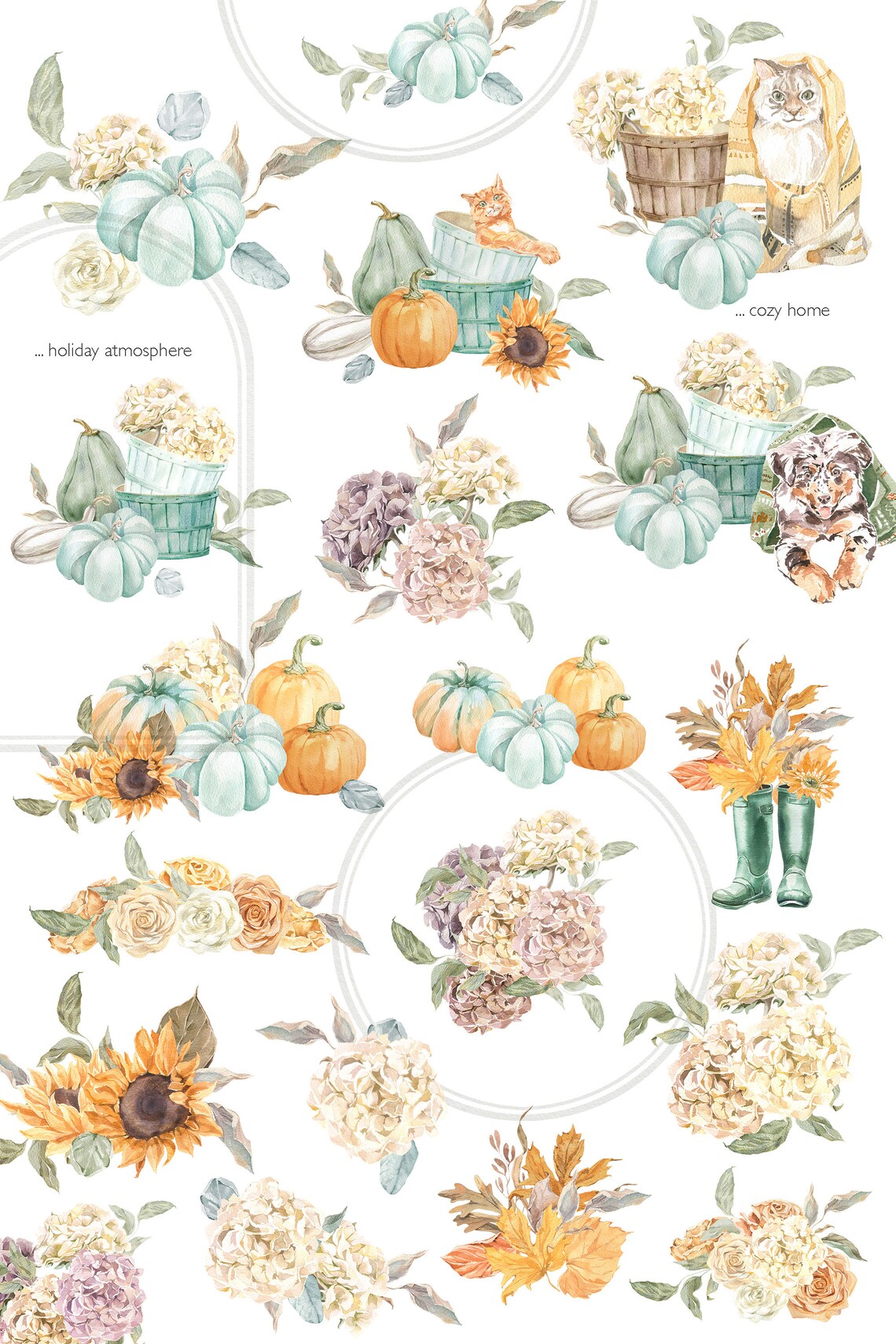 Fall Harvest Clipart Set Modern Woman With Pumpkin Sunflower - Etsy
