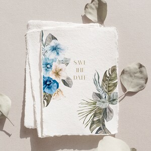 Blue White Floral Boho Tropical Wreath Arrangement Clipart Set ...