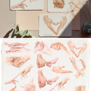 Watercolor People's Hands Clipart: Man, Woman, Baby, Kid, Family ...