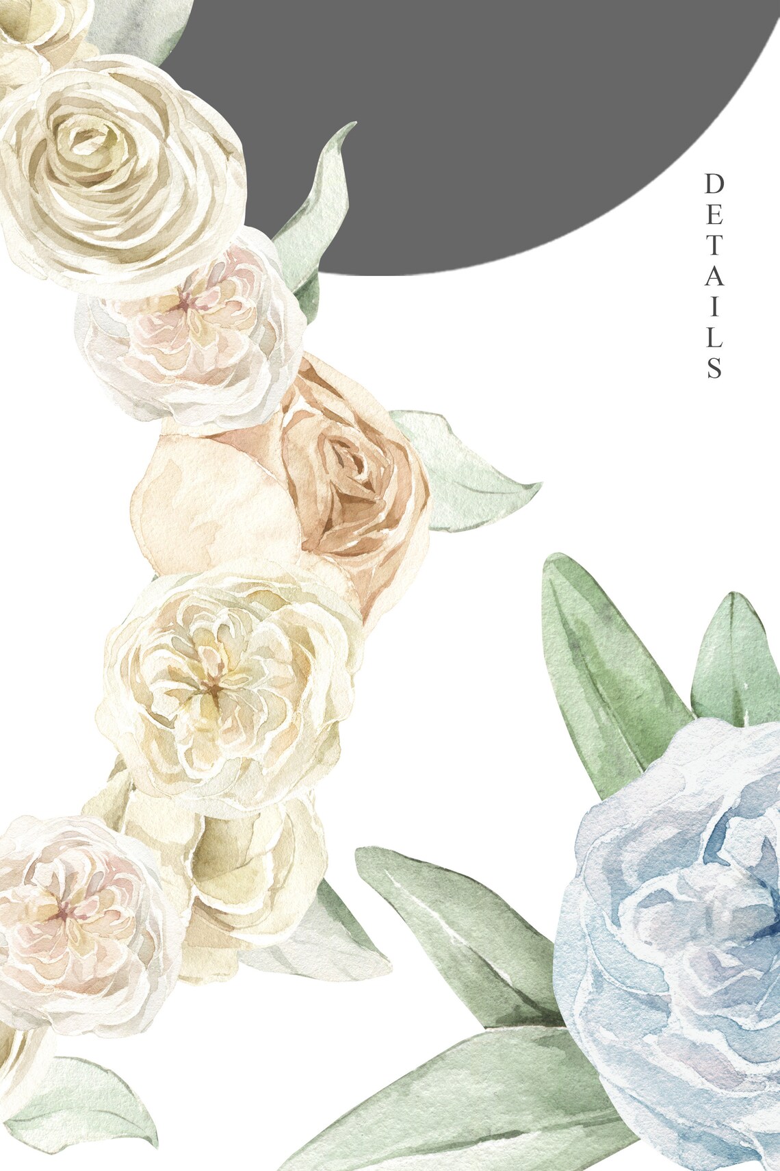 Boho Floral Wreaths Arrangement Set Ribbon banner. White | Etsy