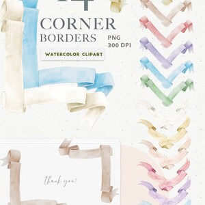 Watercolor Ribbon Banner Clipart Bundle. Crest Creator for Wedding ...