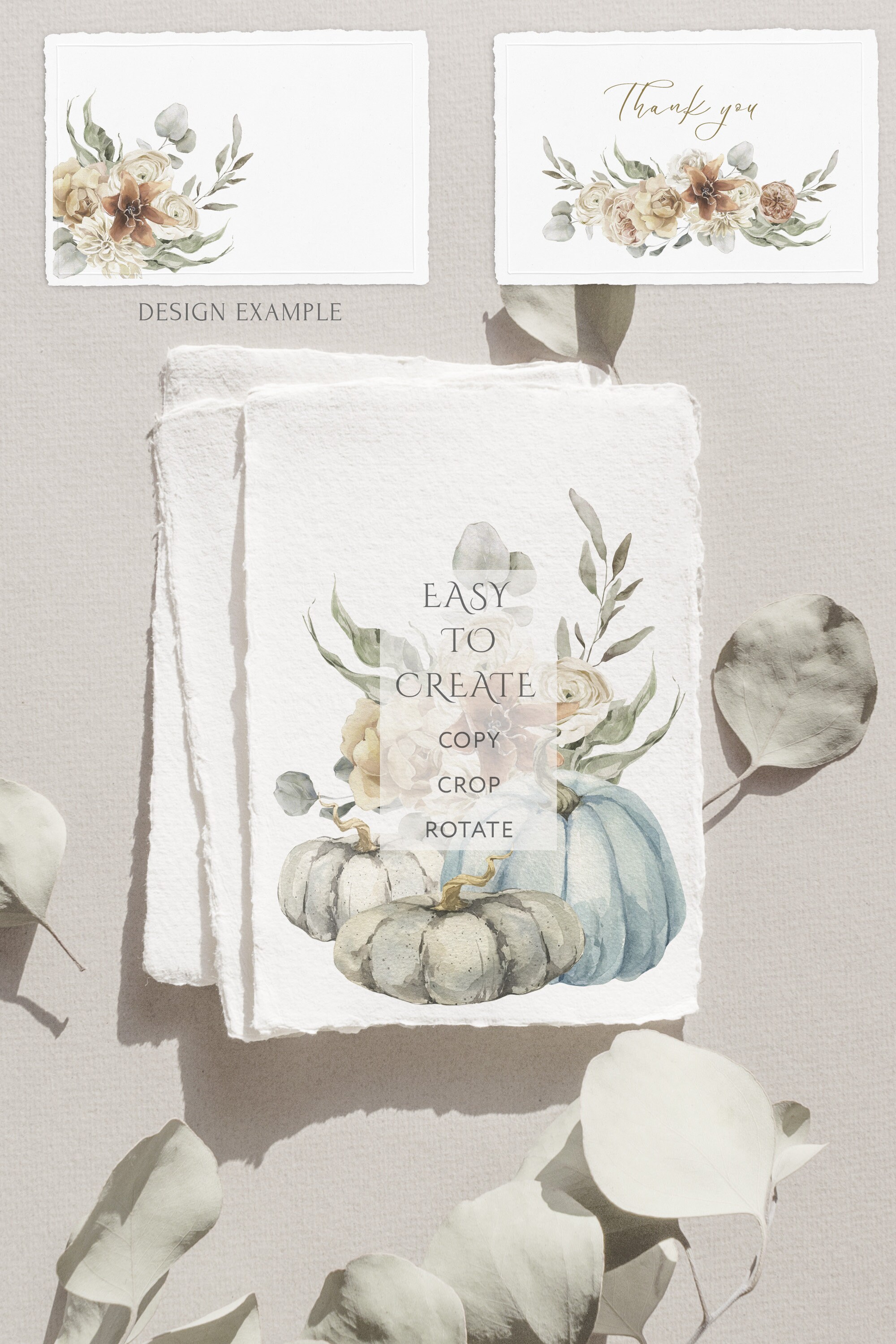 Fall Boho Pastel Pumpkins Autumn Neutral Floral Bouquets - Etsy