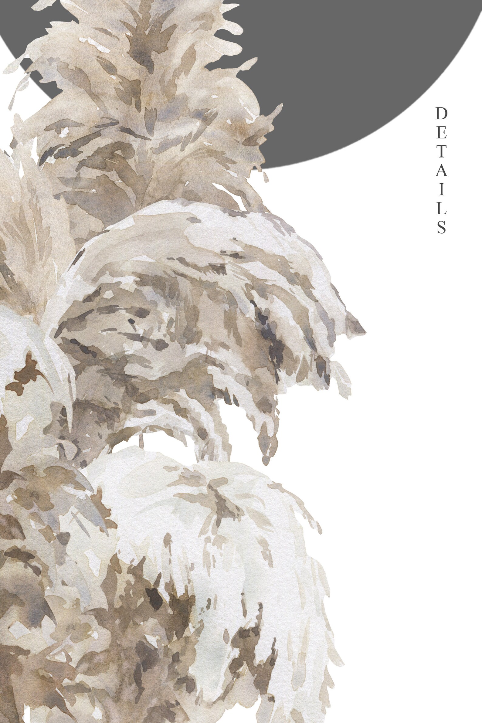 Bohemian Giant Pampas Grass Bouquet clipart for Wreath frame | Etsy