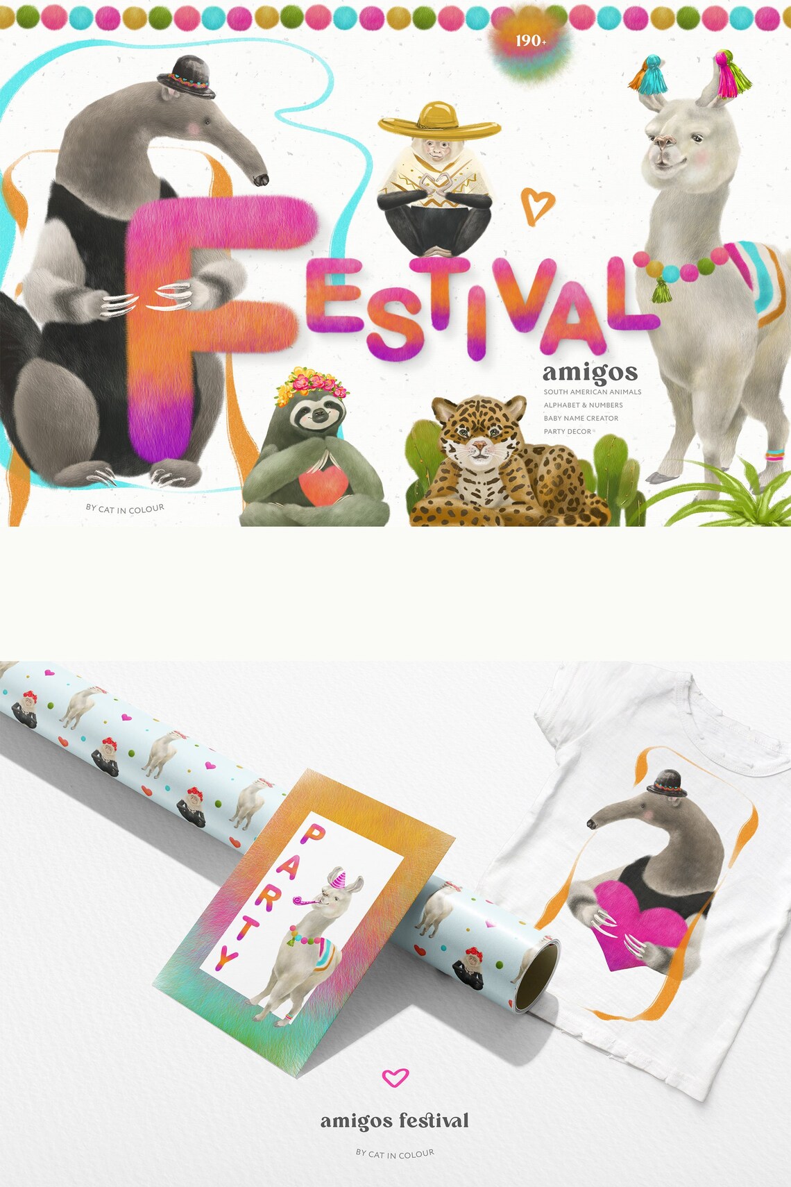 Fluffy Amigos Festival Animals & Alphabet Baby Name Character - Etsy