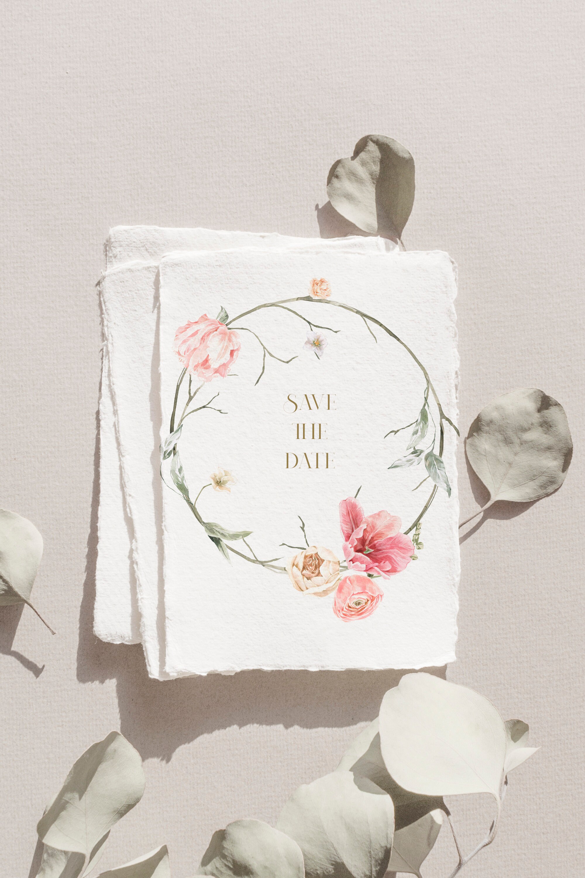 Floral Wreath Clipart. Valentine, Wedding Watercolor Boho Circle Frame ...