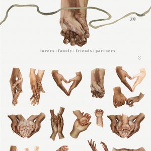 Watercolor Love Family Hands Clipart Set: Man, Woman, Baby, Kid, Father ...