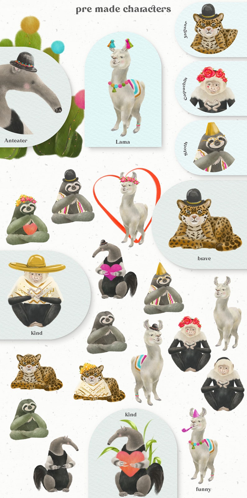 Fluffy Amigos Festival Animals & Alphabet Baby Name Character - Etsy