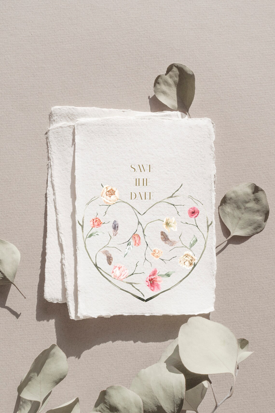 Floral Love Heart Clipart. Valentines, Wedding Watercolor Boho ...