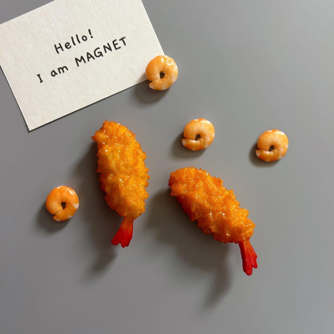Shrimp Fridge Magnet Set Cocktail Shrimps Small Funky Seafood Realistic ...
