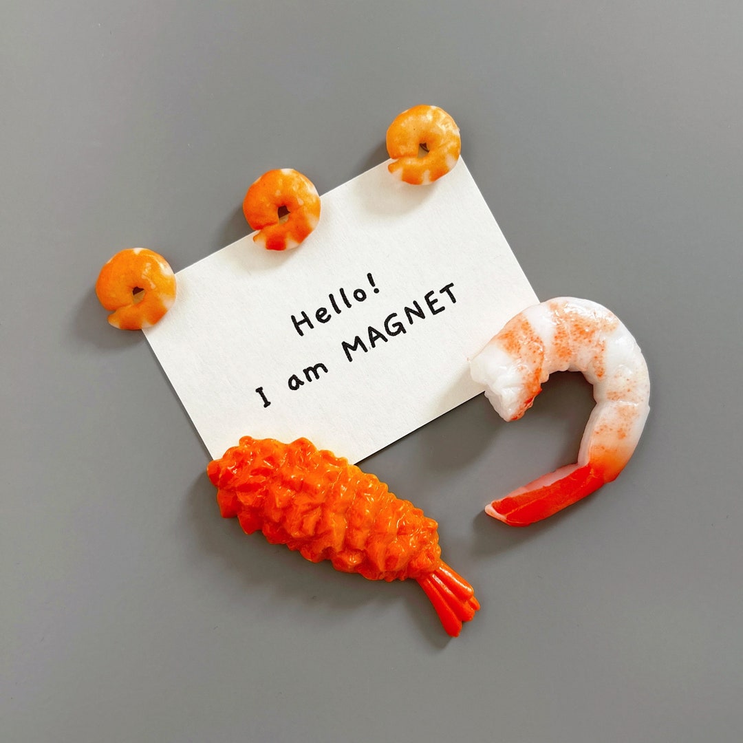 Shrimp Fridge Magnet Set Cocktail Shrimps Small Funky Seafood Realistic ...
