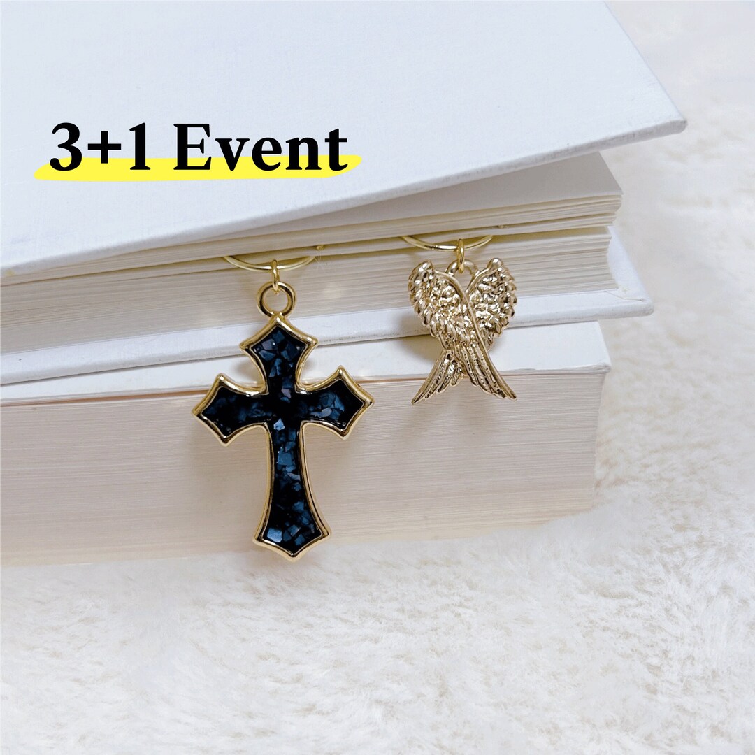 Buy 3 Get 1 Free the Cross and Wing Charm Paperclip Bookmark Bookish ...