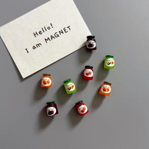 Cute Mini Fruit Jam Fridge Magnet Set Realistic Miniature Food ...
