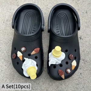 Cute Dropped Ice Cream Shoe Charms Set for Crocs Charm Clogs Shoes ...
