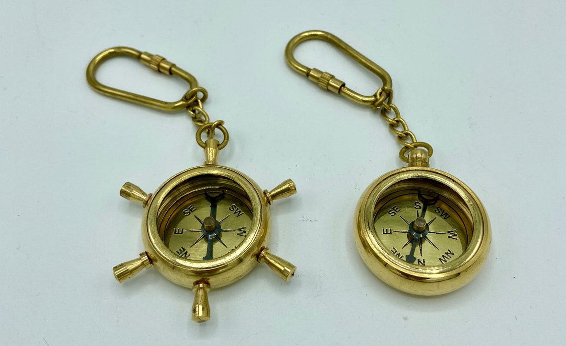 1.25 Key Ring Compass and Ship Wheel Compass 8 Types - Etsy UK